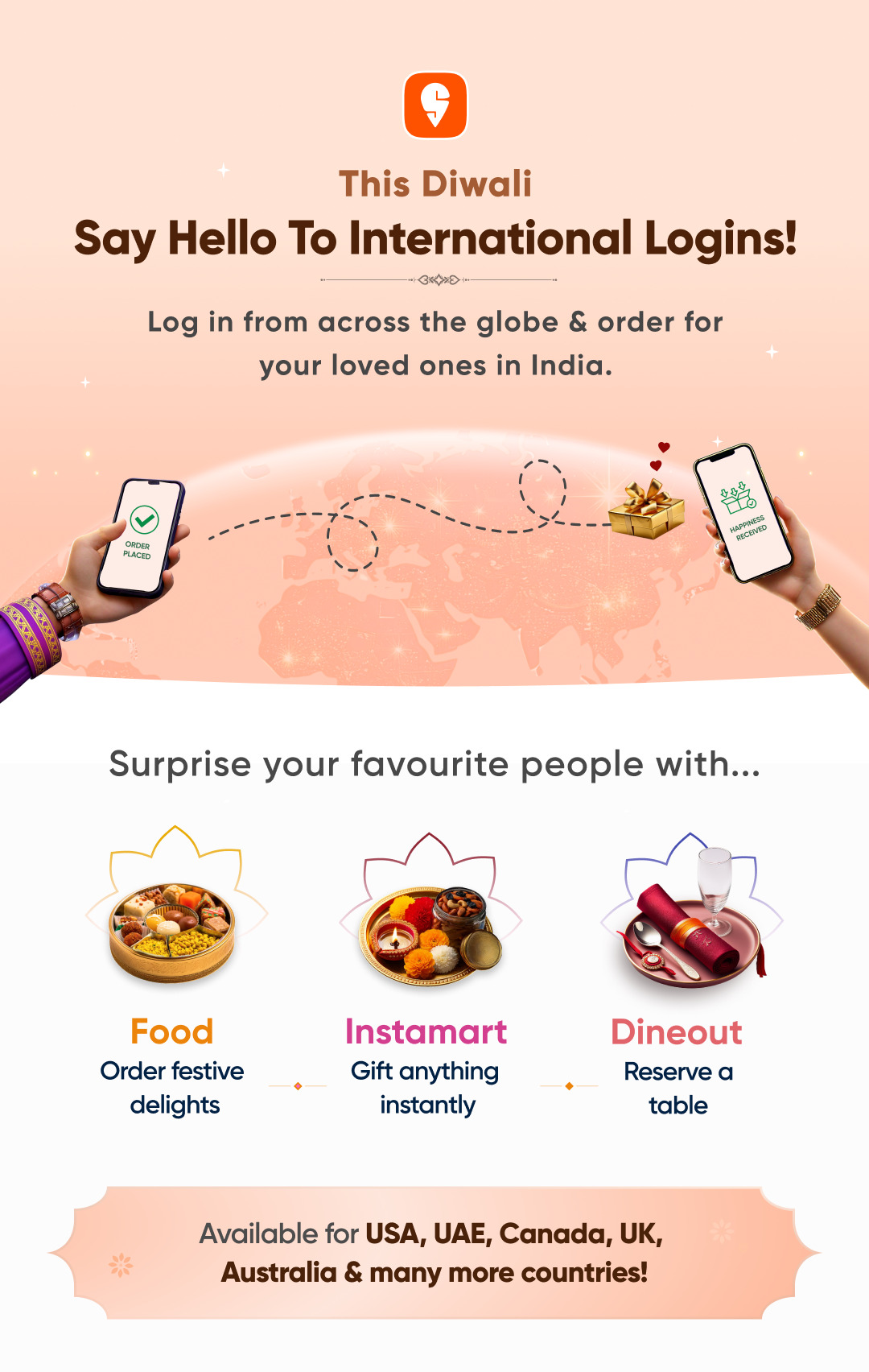 Festival Bonanza! Swiggy launches International Logins for NRIs from 27 ...